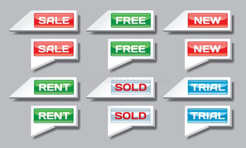 Set of Commercial Pointer Signs Stock Vector - Illustration of customer ...
