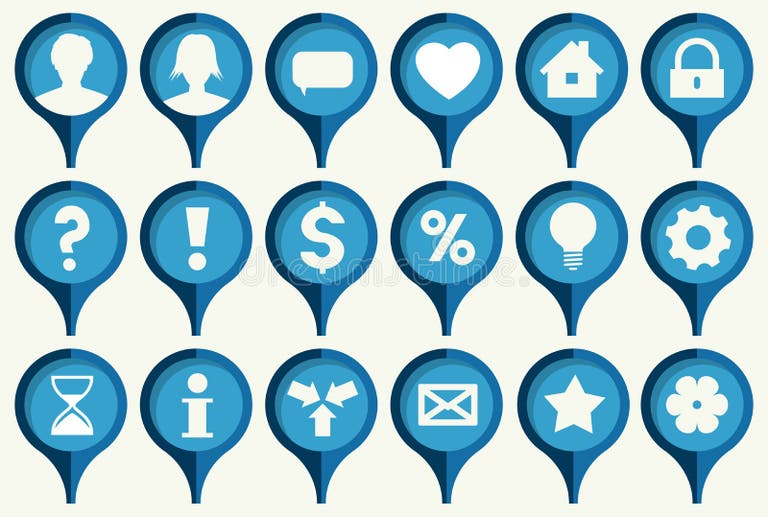The Set of Common Web Icons Stock Illustration - Illustration of ...
