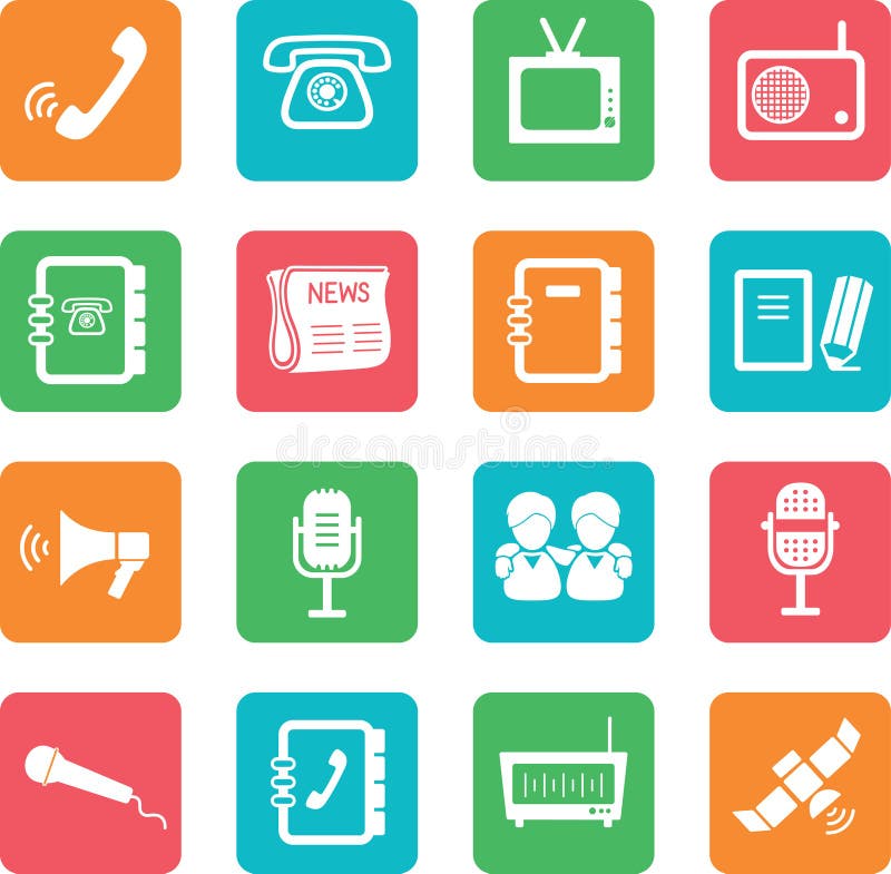 Set of Communication Icons. Stock Vector - Illustration of elements ...