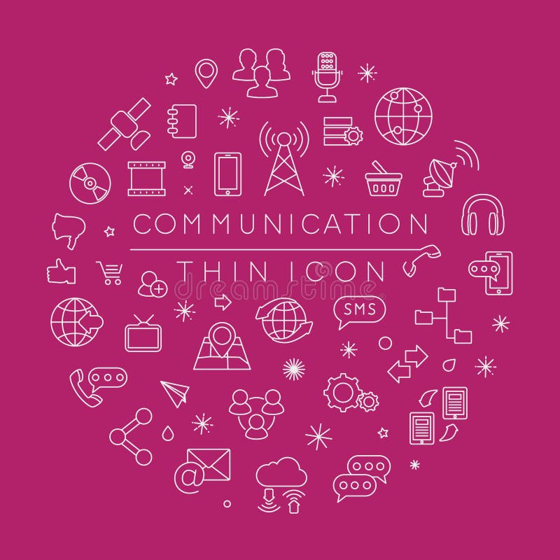 Set of Communication icons stock vector. Illustration of element - 62107724
