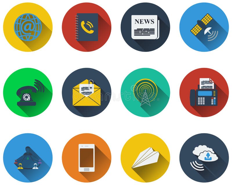 Set of communication icons stock illustration. Illustration of long ...