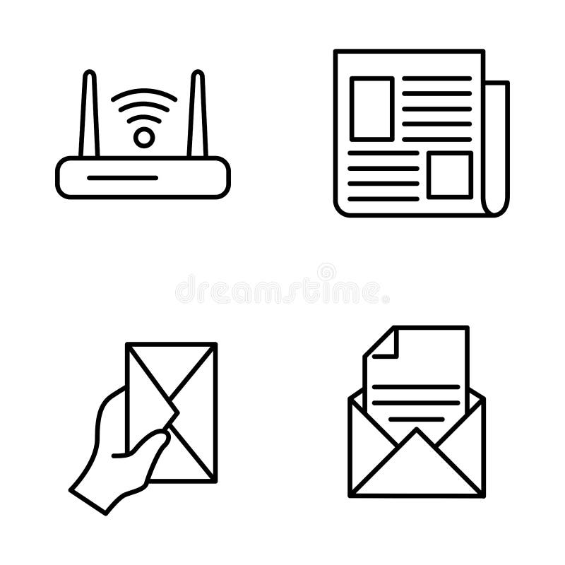 Set of Communication Mode Icons on a White Background. Vector ...
