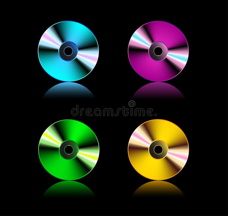 Set compact discs, stock illustration. Illustration of purple - 14475248