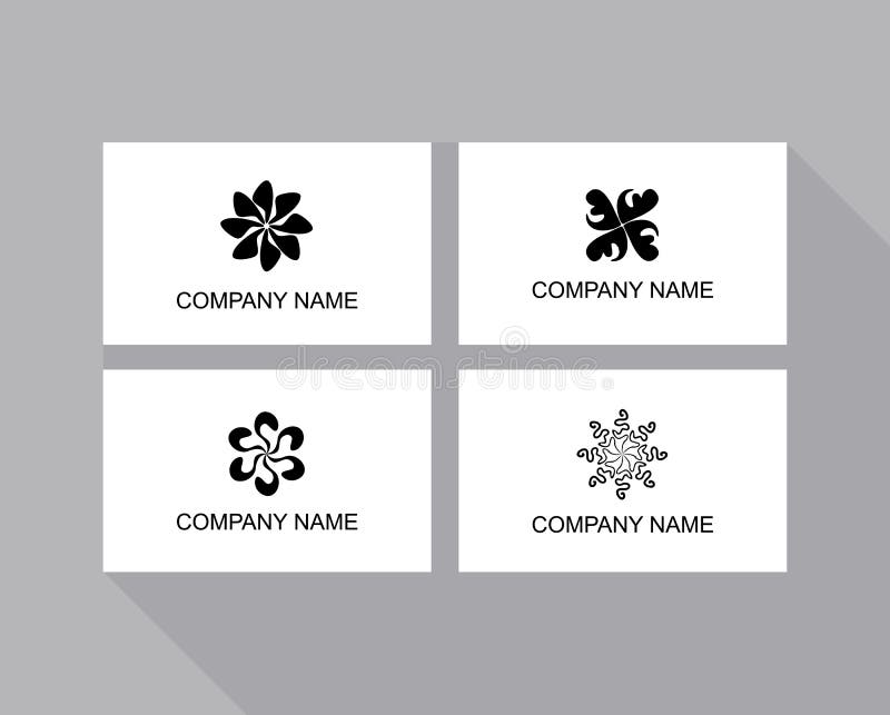 Set Company Logo Monochrome with Radial Clearance Stock Illustration ...