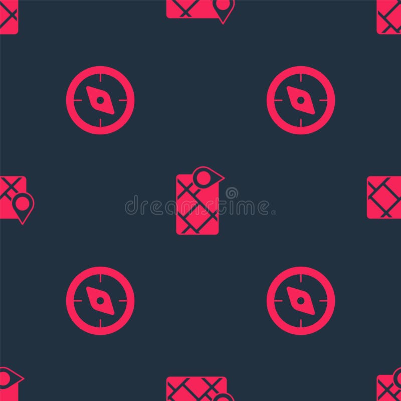 Set Compass and Gps Device with Map on Seamless Pattern. Vector Stock ... Set Compass and Gps Device with Map on Seamless Pattern. Vector Stock ...