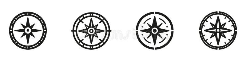 Set compass icon isolated stock vector. Illustration of wind - 300649042