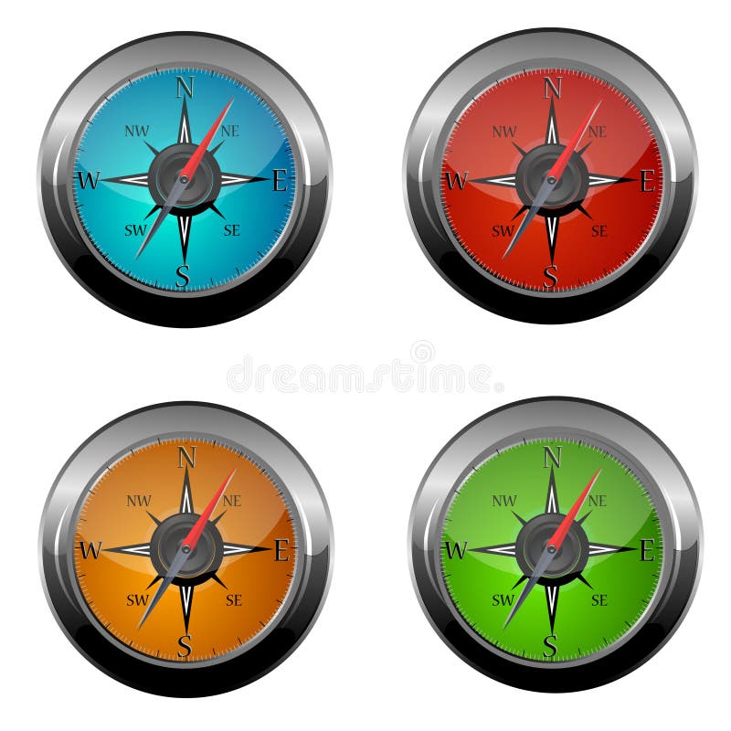 Set of compass icons stock illustration. Illustration of guide - 16775370