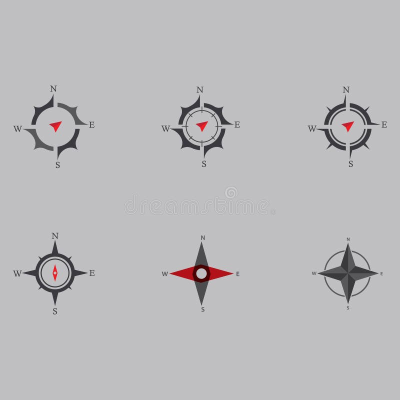 Set Compass Logo and Symbol Template Vector Illustration Icon. Stock ...