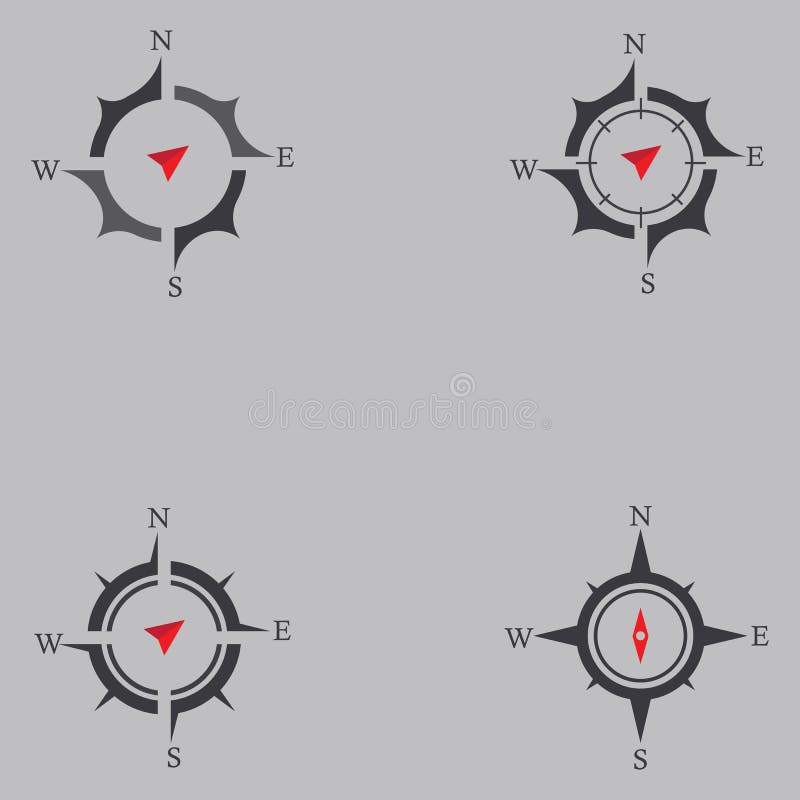 Set Compass Logo and Symbol Template Vector Illustration Icon. Stock ...