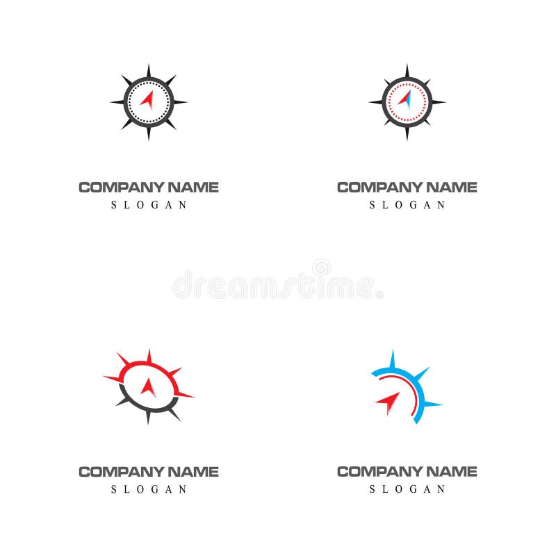 Set Compass Logo Template Vector Symbol Nature Stock Vector ...