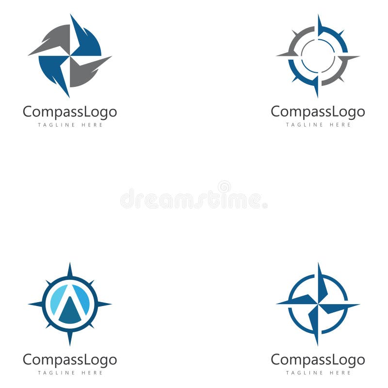 Set of Compass Logo Vector Concept Design Template Icon Stock ...