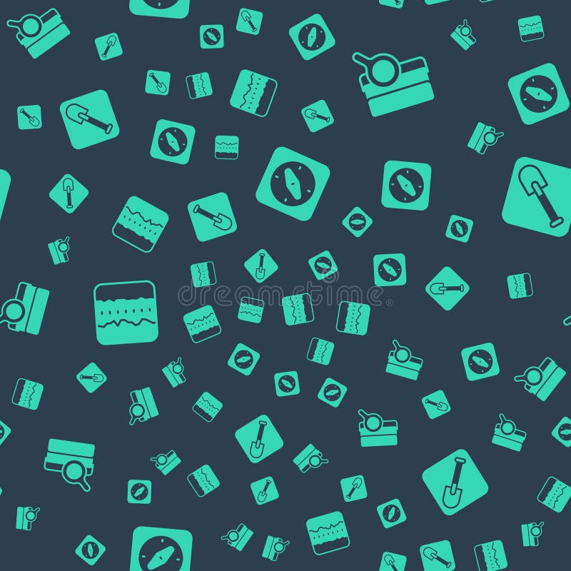 Set Compass, Soil Analysis, Ground Layers and Shovel on Seamless ...