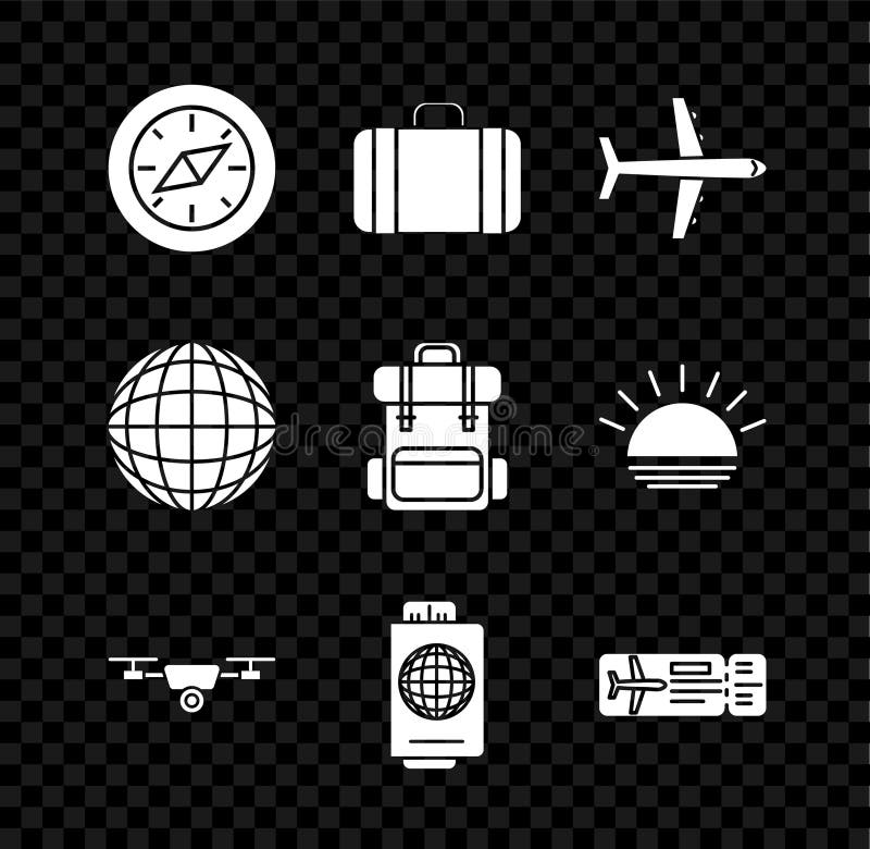 Set Compass, Suitcase for Travel, Plane, Drone Flying with Action Video ... Set Compass, Suitcase for Travel, Plane, Drone Flying with Action Video ...