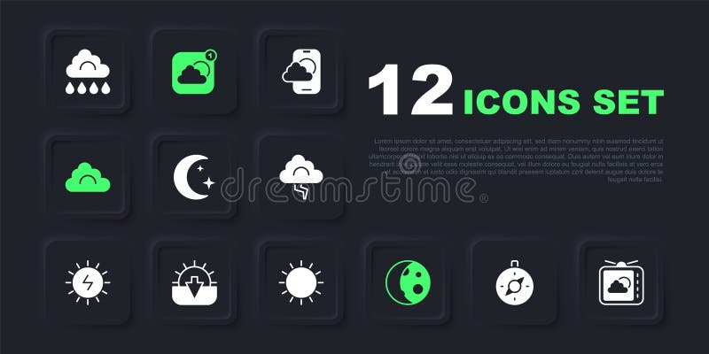 Set Compass, Weather Forecast, Moon and Stars, Phases, Cloud, Sunset ...