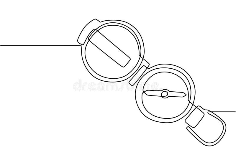 Set of Compasses in Continuous Line Drawing. Education Concept for ...