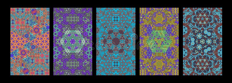 Set of Complex Tessellation Pattern Textures Generative Mosaic ...