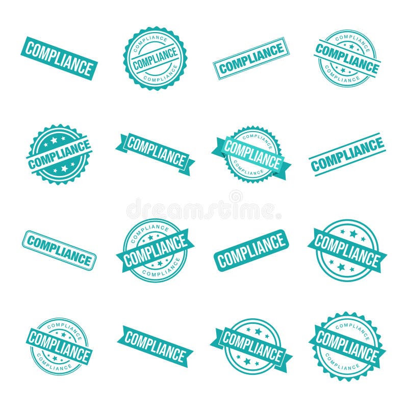 Set Compliance Letter Rubber Stamp Template Illustration Design Stock ...