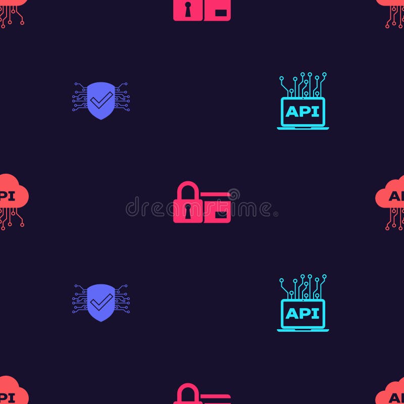Set Computer Api Interface, Cyber Security, Credit Card with Lock and ...