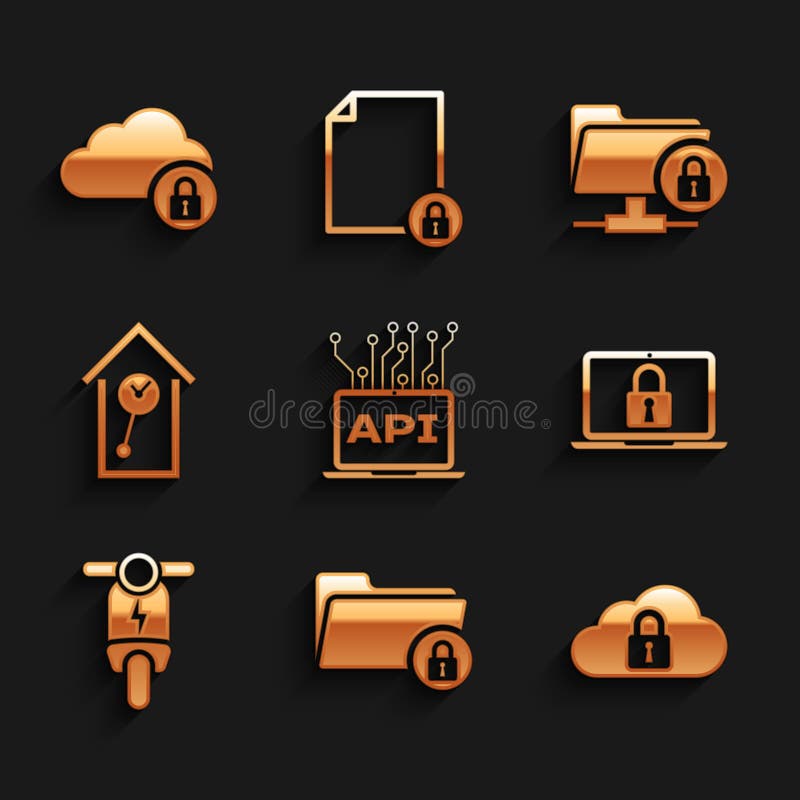 Set Computer Api Interface, Folder and Lock, Cloud Computing, Laptop ... Set Computer Api Interface, Folder and Lock, Cloud Computing, Laptop ...