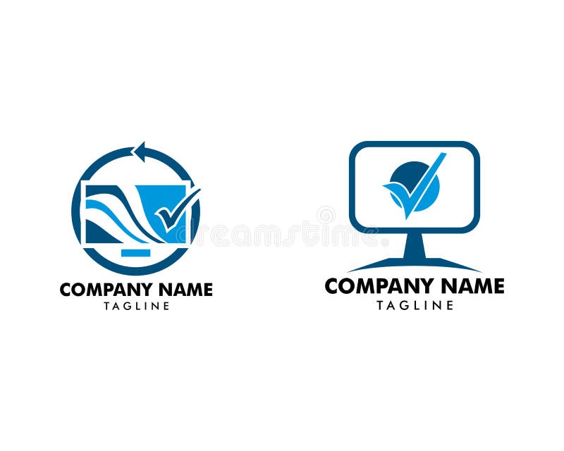 Set of Computer Check Logo Template Design Vector Stock Vector ...