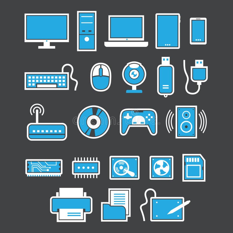 Set of Computer Equipment. Vector Illustration Decorative Design Stock ...