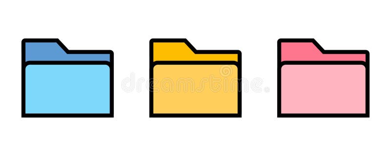A Set of Computer Folders in Different Colors. Wind Illustration on ... A Set of Computer Folders in Different Colors. Wind Illustration on ...
