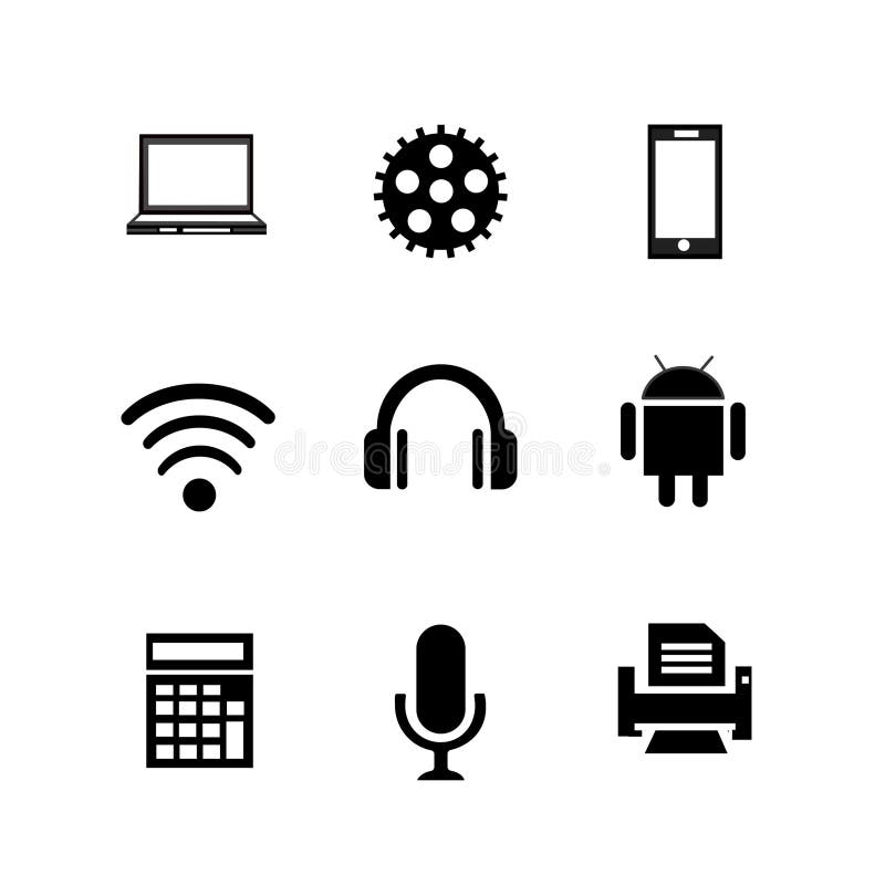 Set of Computer Icon Vector Sign Symbol Label Design Vector ...