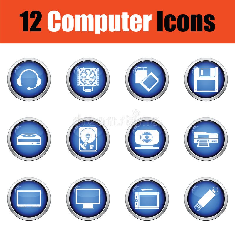 Set of computer icons. stock vector. Illustration of graphic - 77157609