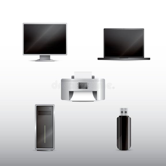 Set of Computer Icons. Vector Illustration Decorative Design Stock ...