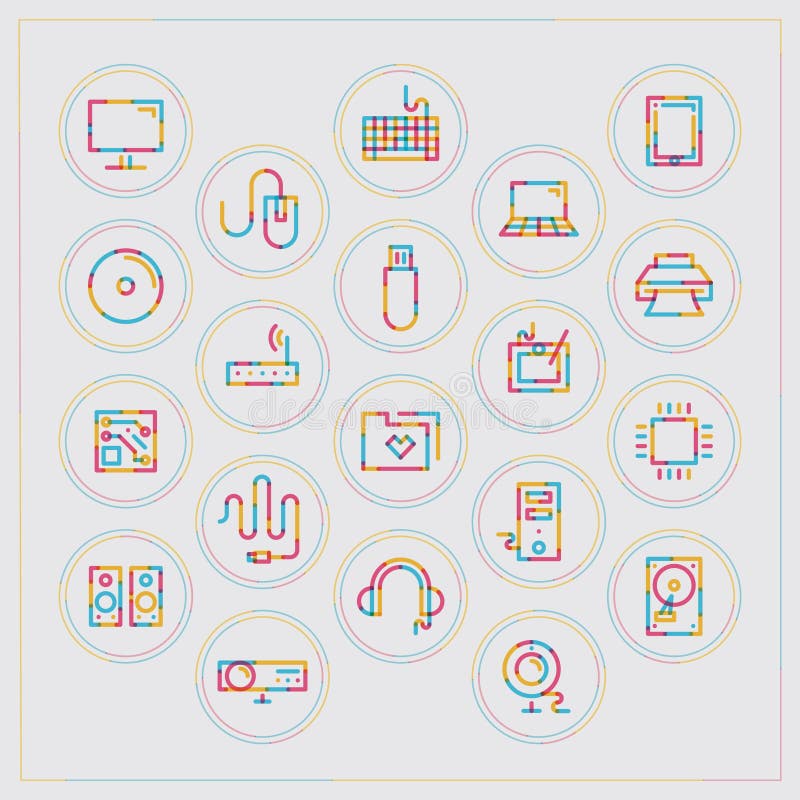 Set of Computer Icons. Vector Illustration Decorative Design Stock ...