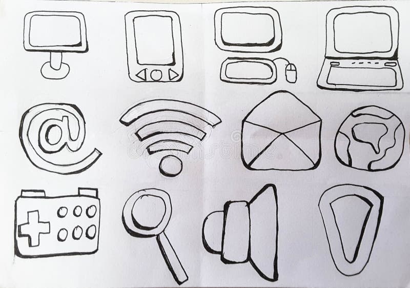 Internet doodle stock vector. Illustration of computer - 26793799