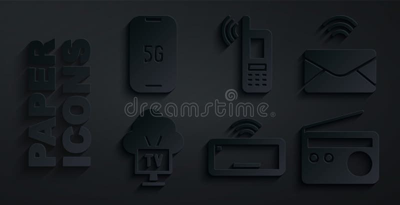 Set Computer Keyboard, Mail and E-mail, Smart Tv, Radio, Mobile with Wi ...