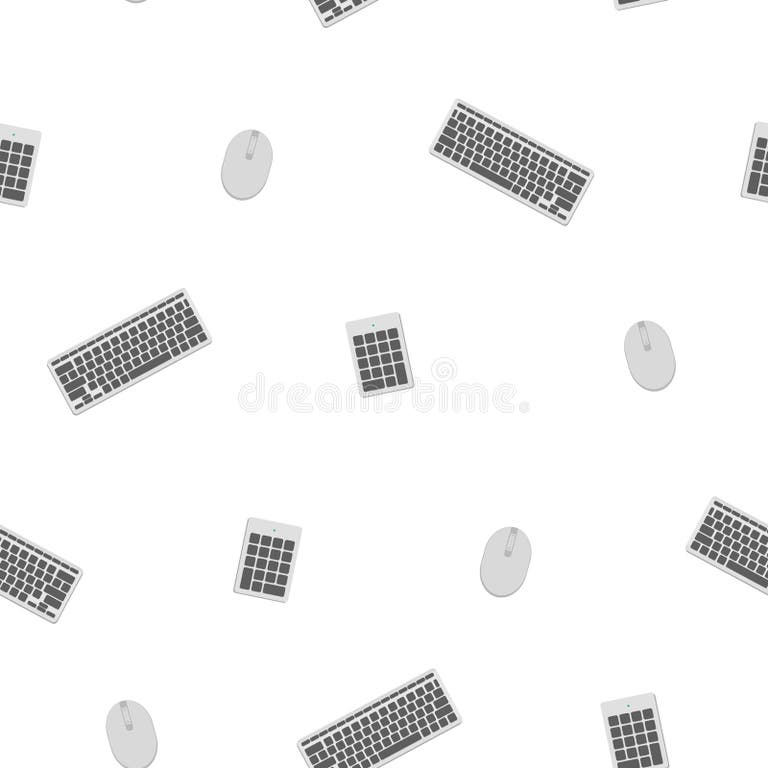 A Set of Computer Keyboards and Mouse, Random Colors, Front View. a Modern Image of a Computer ...