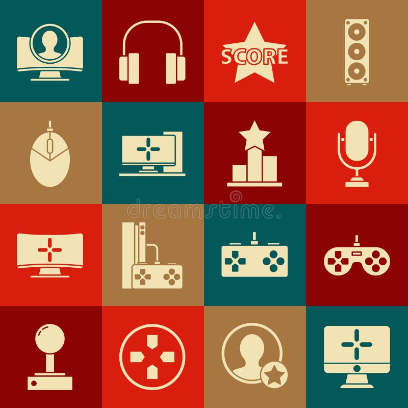 Set Computer Monitor, Gamepad, Microphone, Star, Mouse Gaming, Create ... Set Computer Monitor, Gamepad, Microphone, Star, Mouse Gaming, Create ...