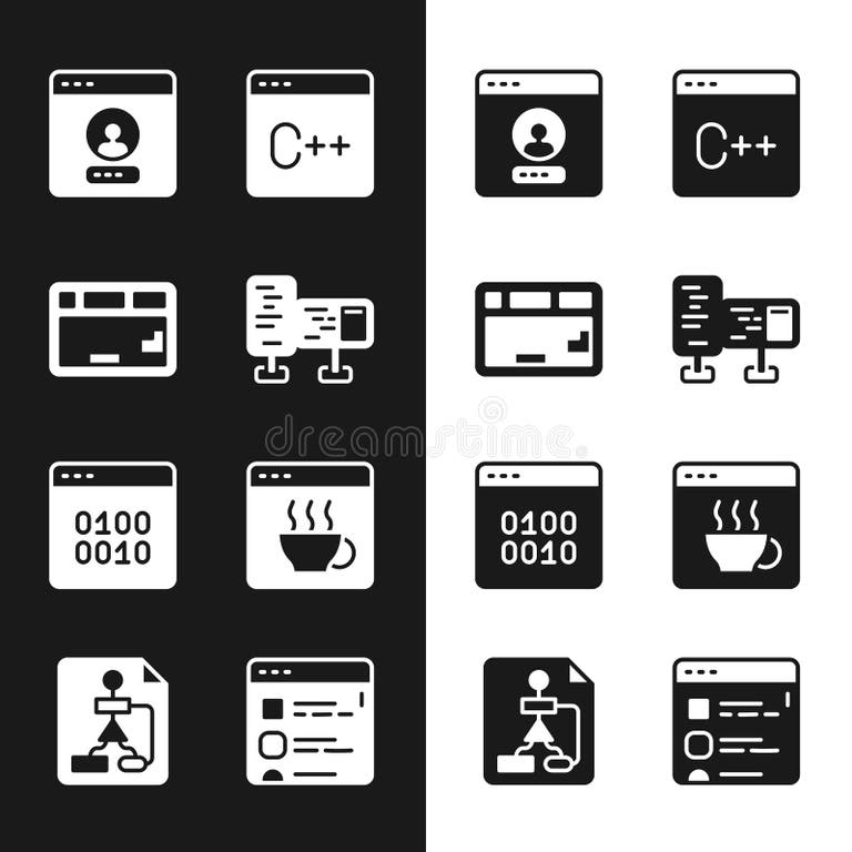 Set Computer Monitor Screen, Keyboard, Create Account, Software, Binary Code, Browser Files and ...