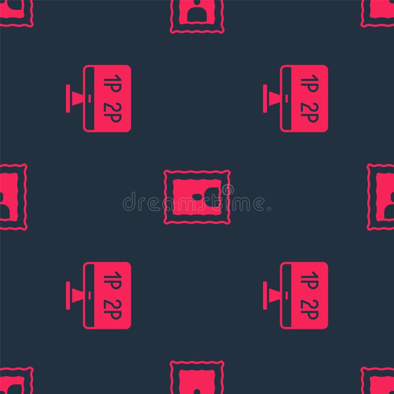 Set Computer Monitor Screen and Picture Frame on Seamless Pattern ...