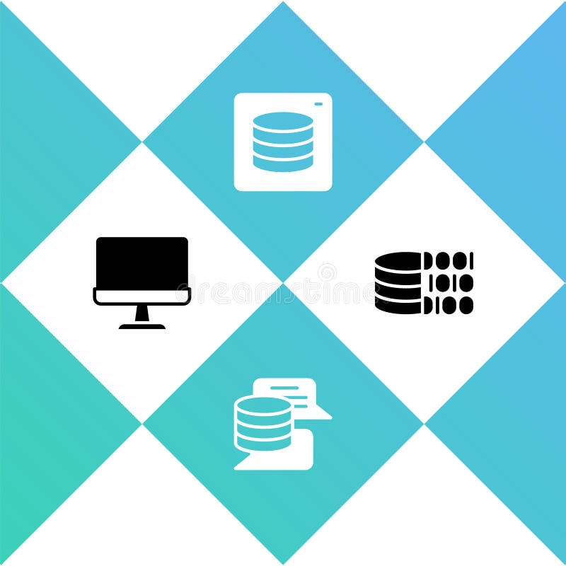 Set Computer Monitor, Server, Data, and Binary Code Icon. Vector Stock ... Set Computer Monitor, Server, Data, and Binary Code Icon. Vector Stock ...