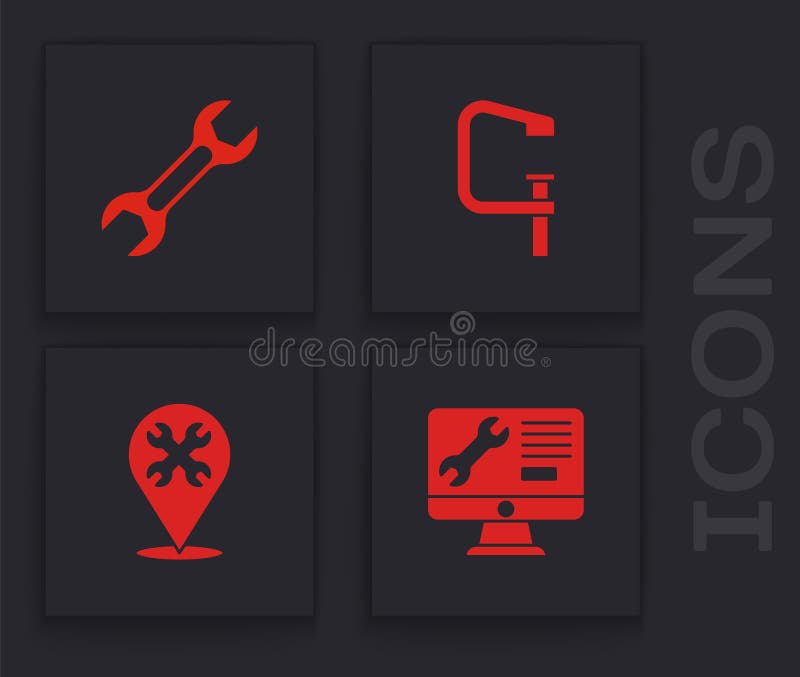 Set Computer Monitor Service, Wrench Spanner, Clamp and Tool and ... Set Computer Monitor Service, Wrench Spanner, Clamp and Tool and ...