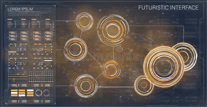 Set. Computer Monitor Vector Illustration. Abstract Icon Set. Hud ...