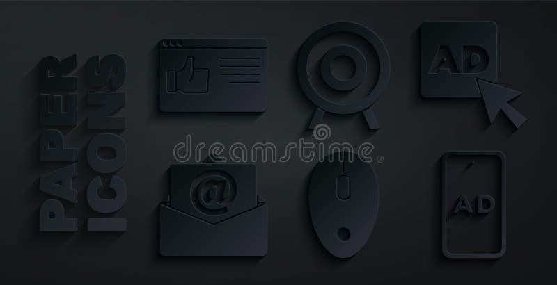 Set Computer Mouse, Advertising, Mail and E-mail, Target Sport and ... Set Computer Mouse, Advertising, Mail and E-mail, Target Sport and ...