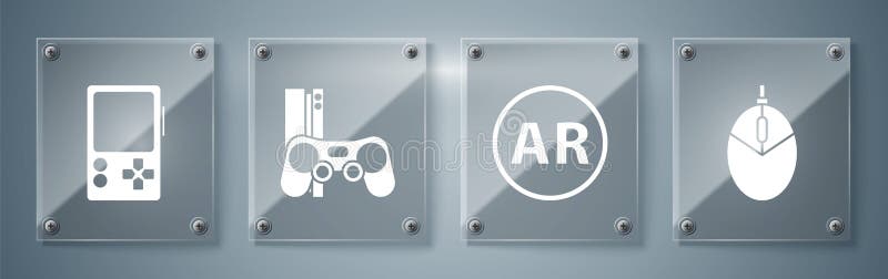 Set Computer Mouse Gaming, Ar, Augmented Reality, Game Console with ...