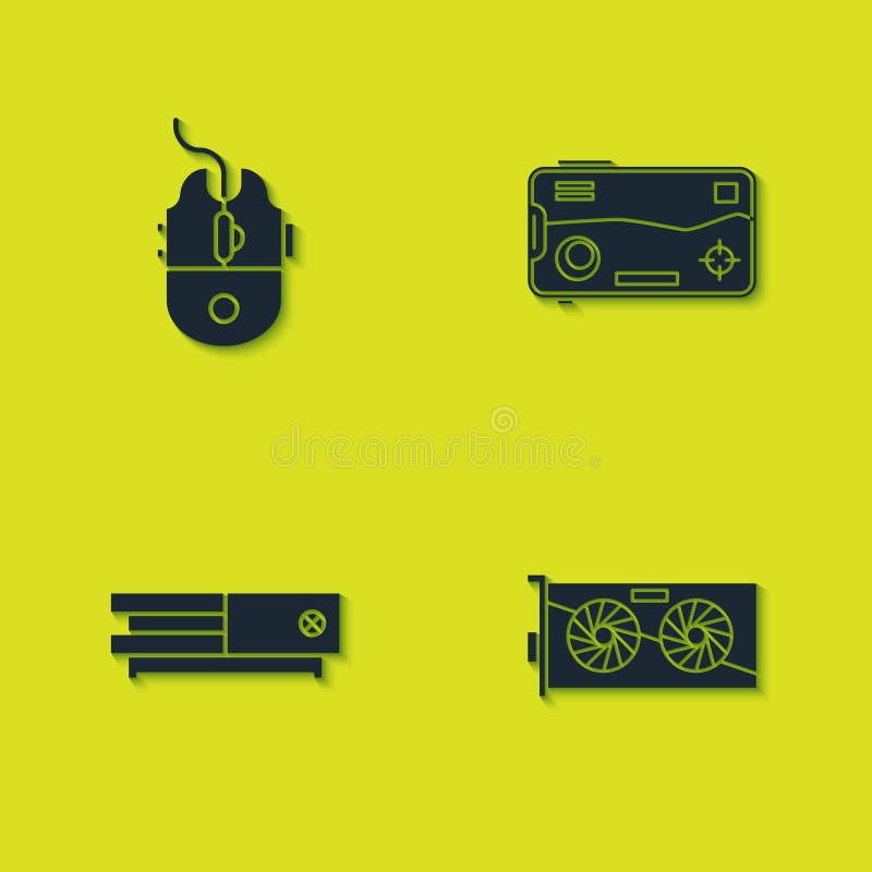 Set Computer Mouse Gaming, Video Graphic Card, Game Console and Mobile ...