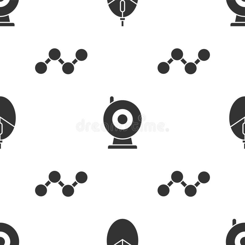 Set Computer Mouse Gaming, Web Camera and Share on Seamless Pattern ...