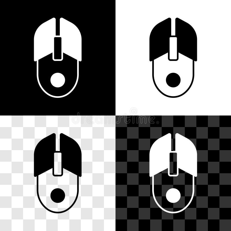 Set Computer Mouse Icon Isolated on Black and White, Transparent ...