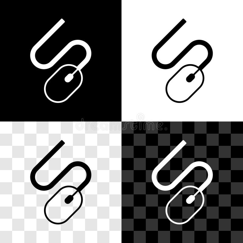 Set Computer Mouse Icon Isolated on Black and White, Transparent ...