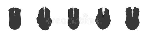 Set of Computer Mouse. Mouse Outline Vector Icons for PC. Computer ...