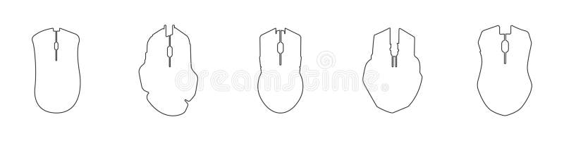 Set of Computer Mouse. Mouse Outline Vector Icons for PC. Computer ...