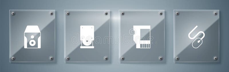 Set Computer Mouse, SD Card, Optical Disc Drive and Uninterruptible ...