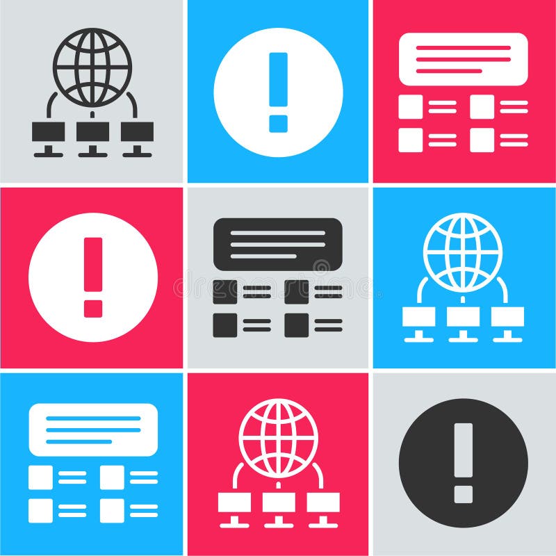 Set Computer Network, Information and Online Quiz, Test, Survey Icon ...