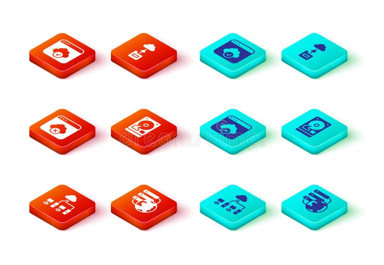 Set Computer Network, Network Cloud Connection, Failed Access Storage, Hard Disk Drive HDD ...